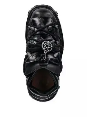 NEW ROCK Lace-up Stud-detailed Sneakers