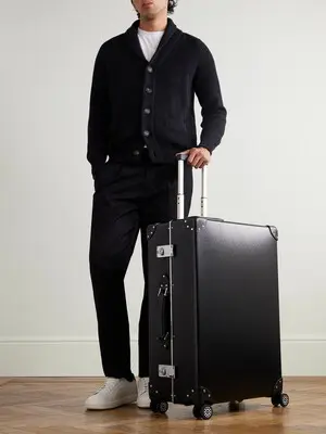 GLOBE-TROTTER Metropolis Leather-trimmed Suitcase - Black