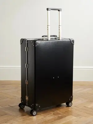 GLOBE-TROTTER Metropolis Leather-trimmed Suitcase - Black