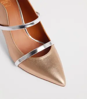 MALONE SOULIERS Metallic Leather Maureen Mules - Gold