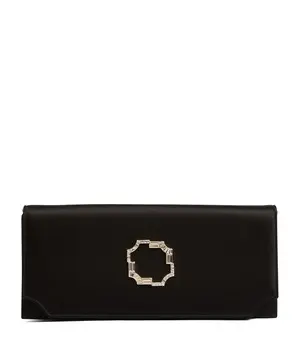 MALONE SOULIERS Satin Vivien Evening Clutch Bag - Black