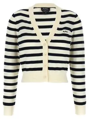 A.p.c. Gaelle' Striped Cardigan - Blue