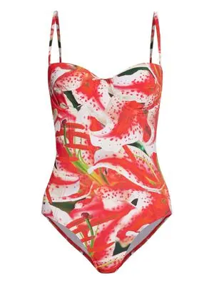 Tory Burch Printed One-piece Swimsuit - Fuchsia