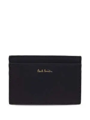 Paul Smith Signature Stripe Leather Card Case - Black