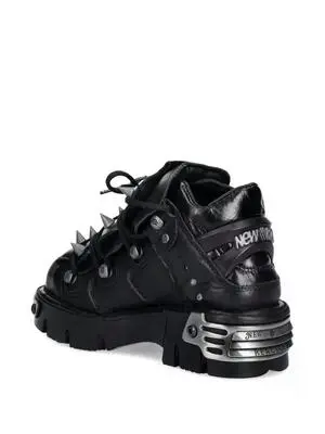 NEW ROCK Lace-up Platform Sneakers - Black