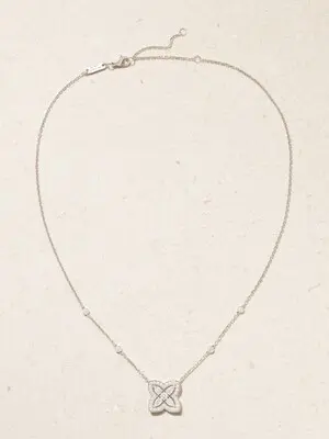 DE BEERS LONDON De Beers 18k White Gold Diamond Lotus Necklace