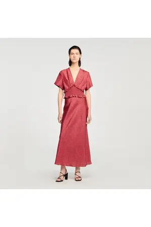 Sandro Scarf Print Maxi Dress