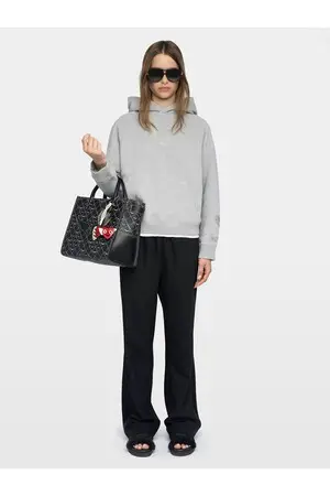 Zadig&Voltaire Georgy Diamanté Hooded Sweatshirt - Gray