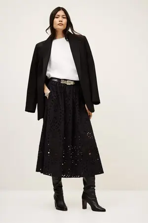 Ba&sh Bela Flared Embroidered Skirt