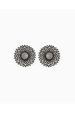 Giorgio Armani Metal And Bead Clip-on Earrings - Black