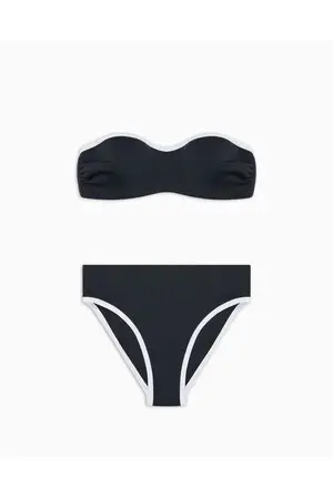 Giorgio Armani Two-tone Bandeau Bikini - Black