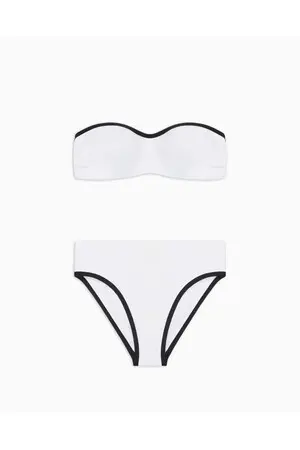 Giorgio Armani Two-tone Bandeau Bikini - White