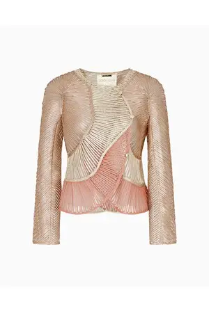 Giorgio Armani Pearlised Nappa-leather Jacket - Red