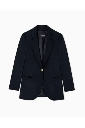Giorgio Armani Wool Single-breasted Jacket - Black