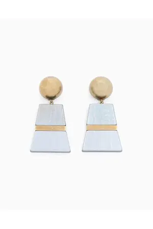 Giorgio Armani Metal And Resin Clip-on Earrings - Beige