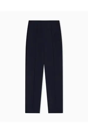 Giorgio Armani Straight-leg Viscose Cady Trousers - Black