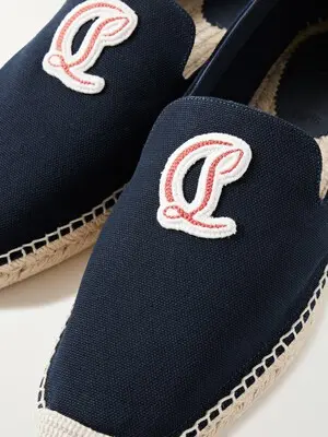 CHRISTIAN LOUBOUTIN Nanou Logo-appliquéd Canvas Espadrilles