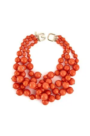 KENNETH JAY LANE Cluster Drops Necklace - Coral