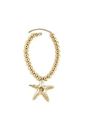 KENNETH JAY LANE Starfish Pendant Necklace Gold