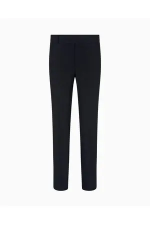 Giorgio Armani Virgin Wool Crêpe Trousers - Blue
