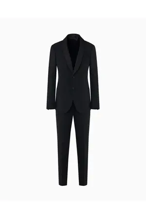 Giorgio Armani Soho Line Single-breasted Tuxedo In Wool Crêpe - Black