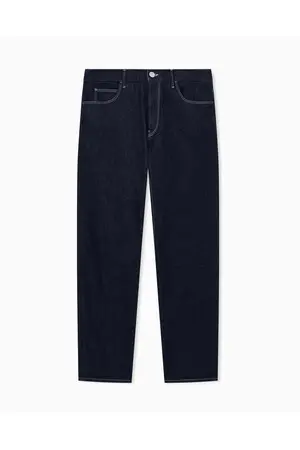 Giorgio Armani Five-pocket Regular-fit Trousers In Cotton And Modal - Black