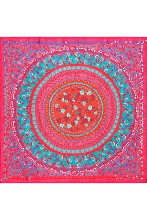 PETRUSSE SILK SQUARE SCARF 65 -  BOHEME MINI FUCHSIA