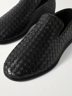 Bottega Veneta Intrecciato Full-grain Leather Slippers