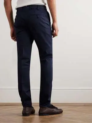 Brunello Cucinelli Slim-fit Tapered Stretch-cotton Twill Trousers