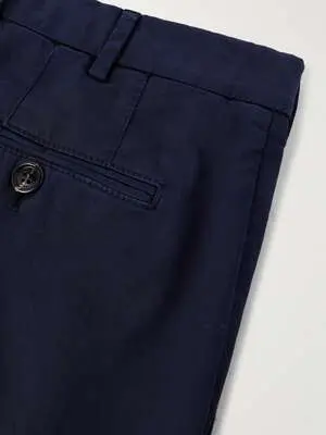 Brunello Cucinelli Slim-fit Tapered Stretch-cotton Twill Trousers