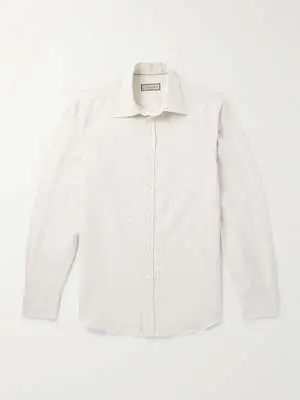 Canali Canali - Linen And Cotton-Blend Shirt - Men - Neutrals - XXXL Beige