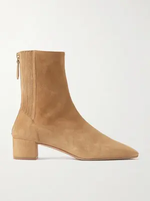 AQUAZZURA Saint Honoré 35 Suede Ankle Boots - Brown