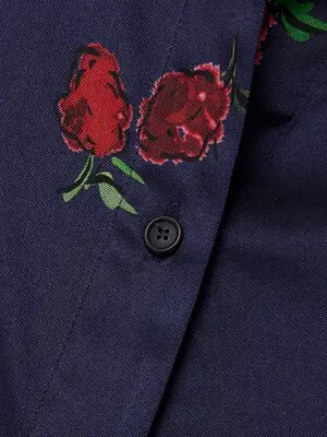 Khaite Argo Printed Silk-twill Shirt - Blue