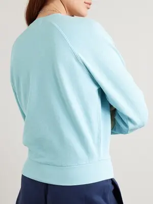 Eterne Sonny Embroidered Cotton-jersey Sweatshirt - Blue