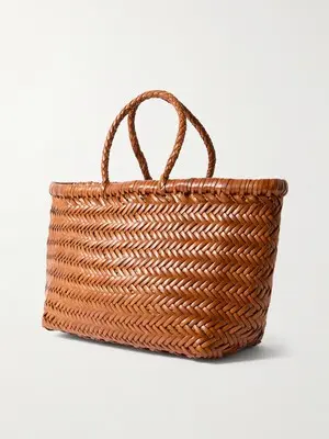 Dragon Diffusion Bamboo Triple Jump Small Woven Leather Tote