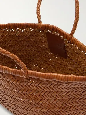 Dragon Diffusion Bamboo Triple Jump Small Woven Leather Tote