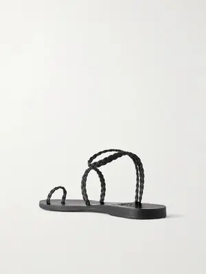 ANCIENT GREEK SANDALS Eleftheria Woven Leather Sandals - Black