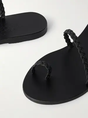 ANCIENT GREEK SANDALS Eleftheria Woven Leather Sandals - Black