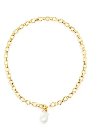 DEAN DAVIDSON Florence Freshwater Pearl Pendant Collar Necklace - Pearl/ Gold