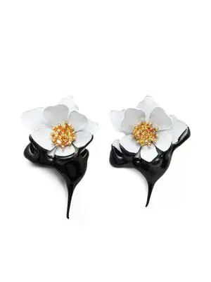 Ottolinger Floral-motif Earrings - White