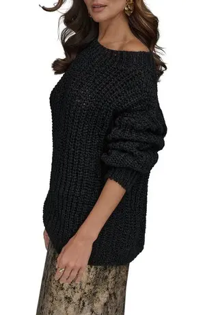 Donna Karan New York Open Stitch Sweater - Black