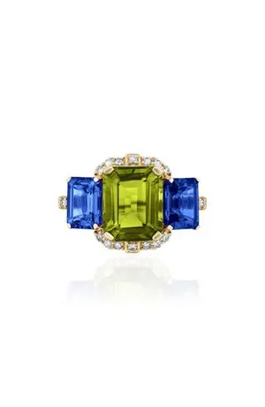 Goshwara Gossip Semiprecious Stone Ring - Bright Green