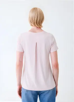 Majestic Filatures Soft Touch Pleated Back T-shirt - Petale