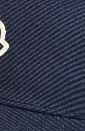 Moncler Logo Patch Adjustable Baseball Cap - Navy Blue