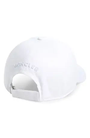 Moncler Logo Patch Adjustable Baseball Cap - White