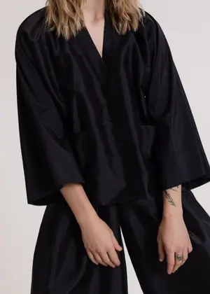 ALAS Long Sleeve Kimono Jacket - Black