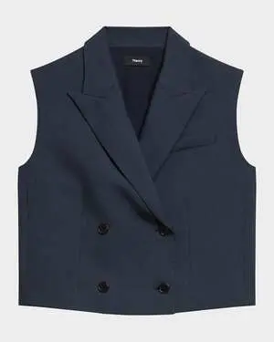 Theory Boxy Double-Breasted Vest Nctrn Way