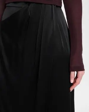 Lapointe Satin Wrap Maxi Skirt - Black