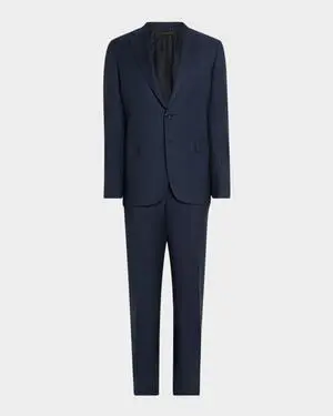 Brioni Wool Tonal Prince Of Wales Two-piece Suit - Sapphire