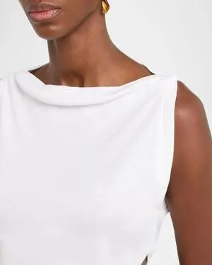A.L.C. Mae Cropped High-Neck Top White